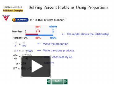 Solving Percent Problems Using Proportions presentation | free to view