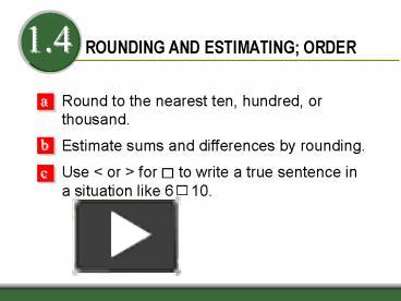 PPT – ROUNDING AND ESTIMATING ORDER PowerPoint presentation | free to ...