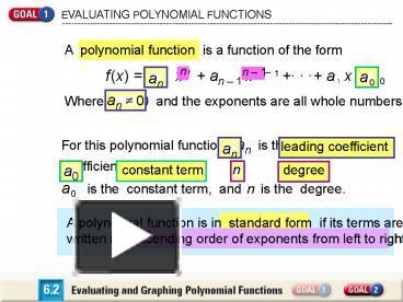 PPT – A polynomial function is a function of the form PowerPoint presentation | free to view ...