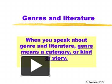 Genres and literature presentation | free to view