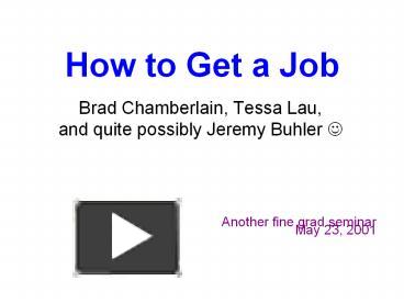 How to Get a Job presentation | free to download