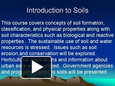 PPT – Introduction to Soils PowerPoint presentation | free to download ...