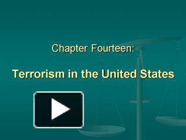 PPT – Chapter Fourteen: Terrorism in the United States PowerPoint ...