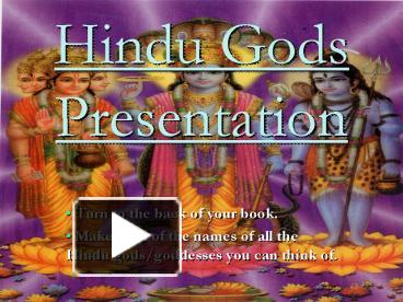 Hindu Gods Presentation presentation | free to view
