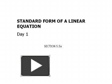 STANDARD FORM OF A LINEAR EQUATION presentation | free to download