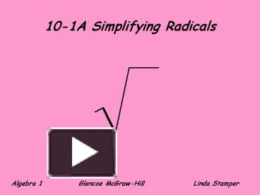 101A Simplifying Radicals presentation | free to view