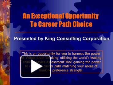 PPT – An Exceptional Opportunity To Career Path Choice PowerPoint ...