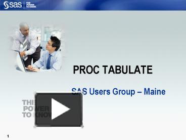 PROC TABULATE presentation | free to view