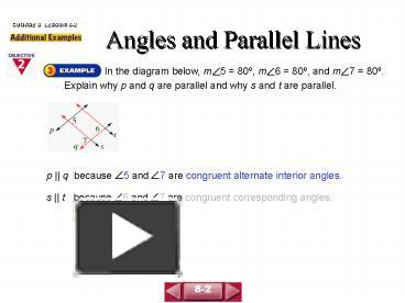 PPT – Angles and Parallel Lines PowerPoint presentation | free to view ...