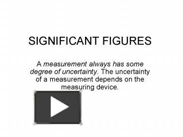 PPT – SIGNIFICANT FIGURES PowerPoint presentation | free to view - id ...