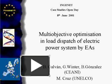Multiobjective optimisation in load dispatch of electric power system by EAs presentation | free ...