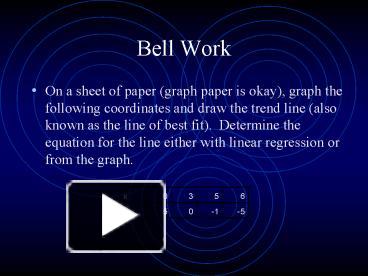 PPT – Bell Work PowerPoint presentation | free to view - id: 275efb-ZDc1Z