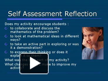 Self Assessment Reflection presentation | free to download