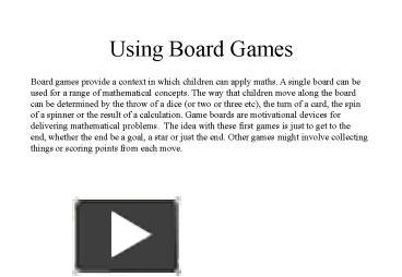 Using Board Games presentation | free to download