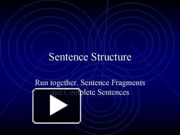 Sentence Structure presentation | free to view