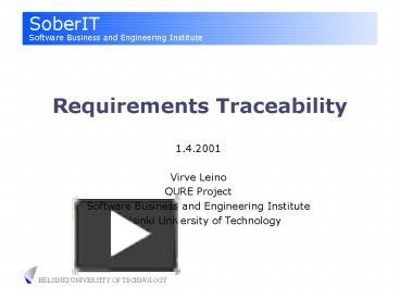 Requirements Traceability presentation | free to download