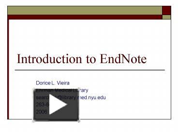 PPT – Introduction to EndNote PowerPoint presentation | free to download - id: 27b74-N2Y1N