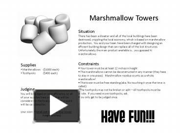 Marshmallow Towers presentation | free to view
