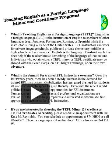 What is Teaching English as a Foreign Language TEFL English as a ...