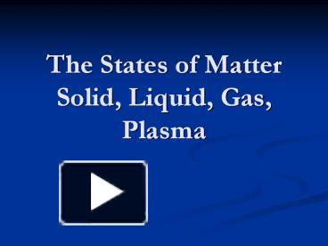 The States of Matter Solid, Liquid, Gas, Plasma presentation | free to view