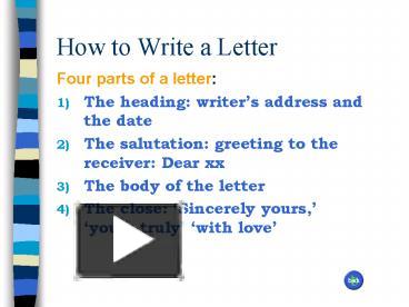 How to Write a Letter presentation | free to view