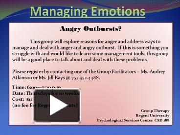 Managing Emotions presentation | free to view