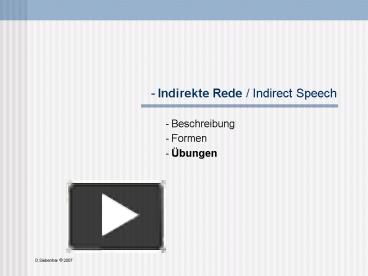 Indirekte Rede Indirect Speech presentation | free to view