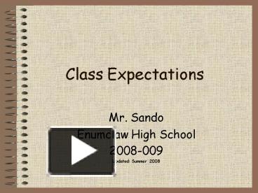 Class Expectations presentation | free to view