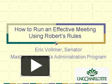 How to Run an Effective Meeting Using Roberts Rules presentation | free ...