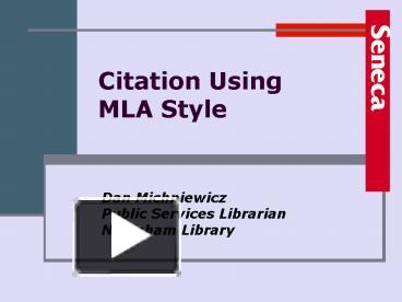 PPT – Citation Using MLA Style PowerPoint presentation | free to view ...