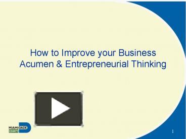 How to Improve your Business Acumen presentation | free to view