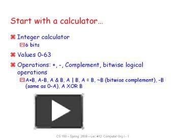 PPT – Start with a calculator PowerPoint presentation | free to ...
