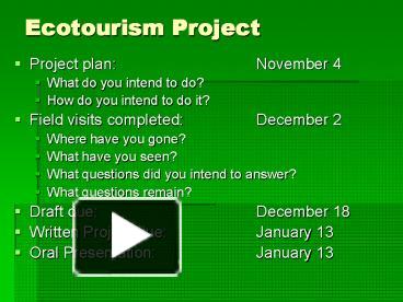 Ecotourism Project presentation | free to download
