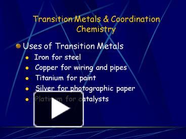Transition Metals presentation | free to view