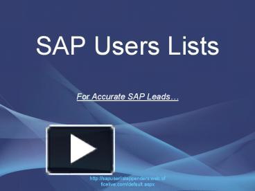 SAP Users Lists presentation | free to download