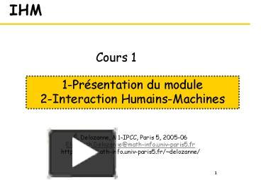 IHM presentation | free to view