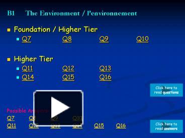 PPT – B1The Environment lenvironnement PowerPoint presentation | free ...