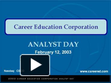 PPT – Career Education Corporation PowerPoint presentation | free to ...
