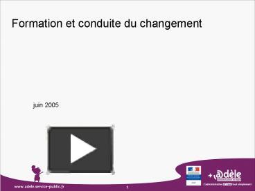 Formation et conduite du changement presentation | free to view