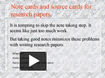 Note cards and source cards for research papers. presentation | free to ...