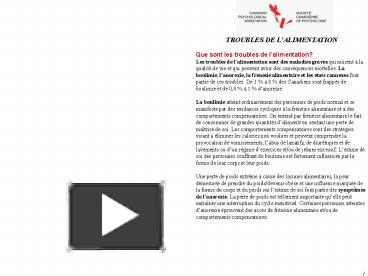 PPT – TROUBLES DE LALIMENTATION PowerPoint presentation | free to view ...