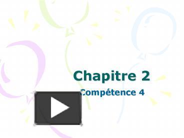PPT – Chapitre 2 PowerPoint presentation | free to view - id: 2a76da-ZDc1Z