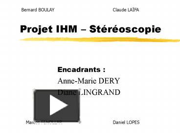 Projet IHM Stroscopie presentation | free to download