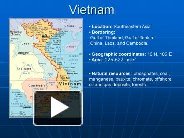 PPT – Vietnam PowerPoint presentation | free to view - id: 2a935-YTRjZ