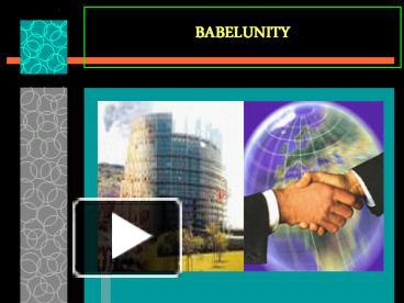 BABELUNITY presentation | free to view