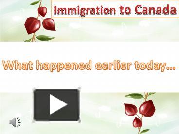 Immigration to Canada presentation | free to download