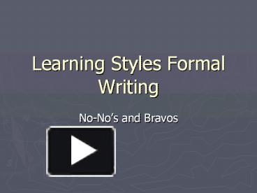 Formal Writing No-Nos presentation | free to download