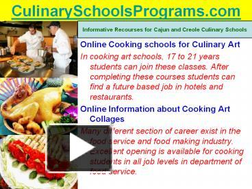 PPT – How to Find Best Cooking Schools for Culinary Art PowerPoint ...