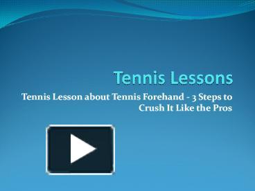 Tennis Lessons presentation | free to download