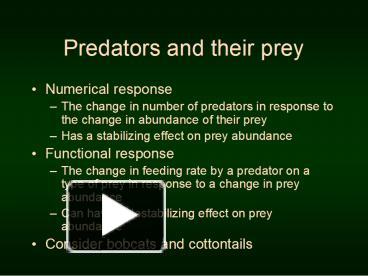 Predators and their prey presentation | free to view